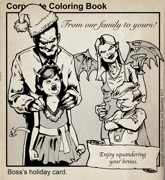Boss’s holiday card. Color your own! | corporate coloring book